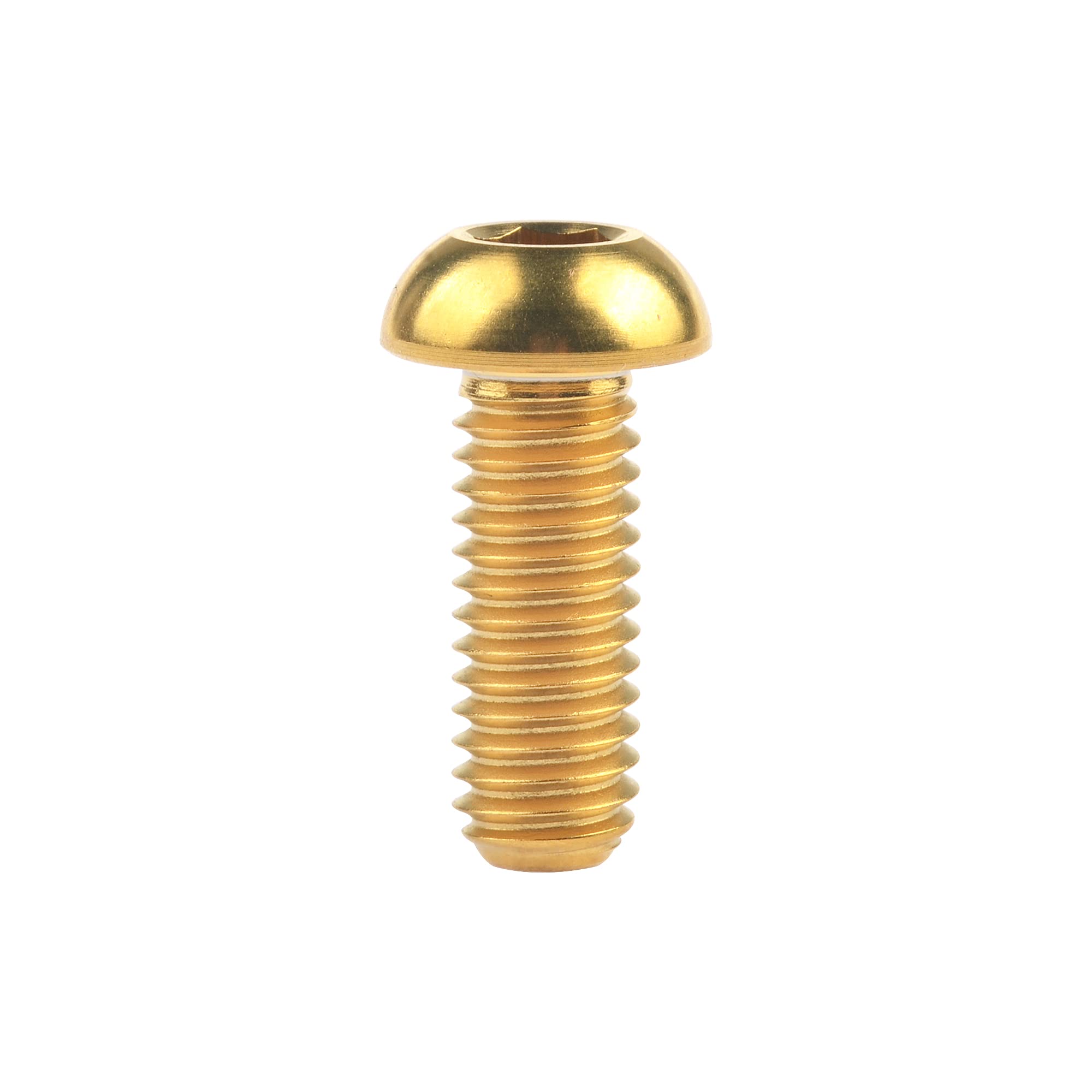 Wanyifa Titanium M6 12 16 20 25 30 Button Head Bolt Screws Pack of 6 (M6x16mm, Gold)