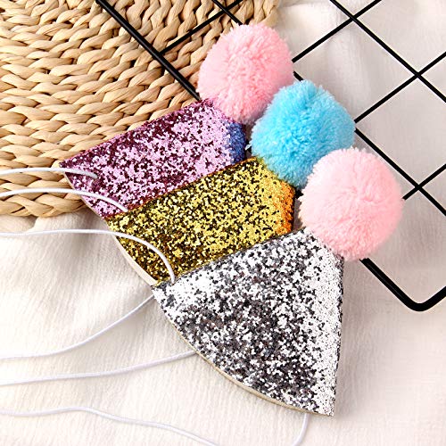 3pcs Dog Birthday Hat for Pets Party Decoration Supplies, Cat Kitten Headband Hats Charms Grooming Accessories