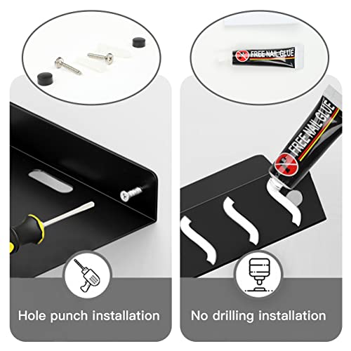 A.B Crew Drill-Free Wall Mount Baby Monitor Holder with Cable Hole Floating Wall Rack WiFi Router Wall Shelf Wall Storage Shelf Video Camera Shelf for Home Wall Decoration S