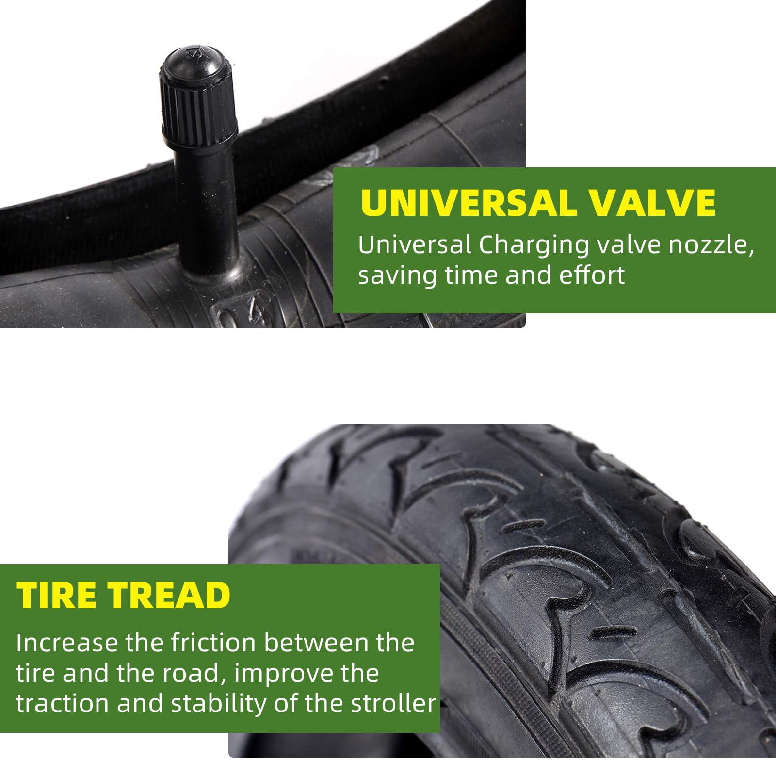 16'' x 1.75/2.15 Back Wheel Replacement Tire and Tube for BoB Revolution SE/Pro/Flex and Duallie - Made from BPA/Latex Free Premium Quality Butyl Rubber