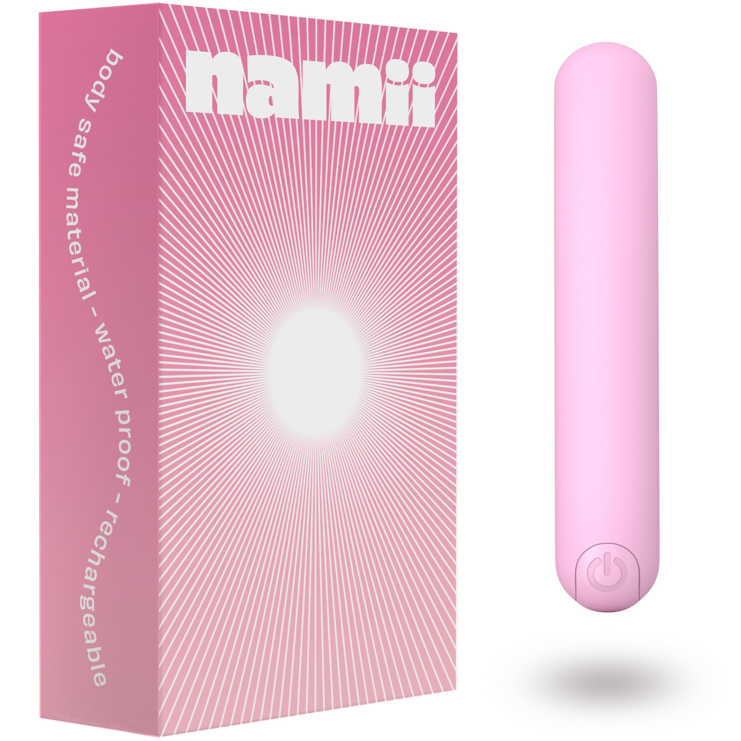 10-Mode Waterproof Micro Mini Vibrator - Body Safe Silicone - Rechargeable, Portable, Quiet, Slim Massager for Women & Couples - Finger Size - Light Pink