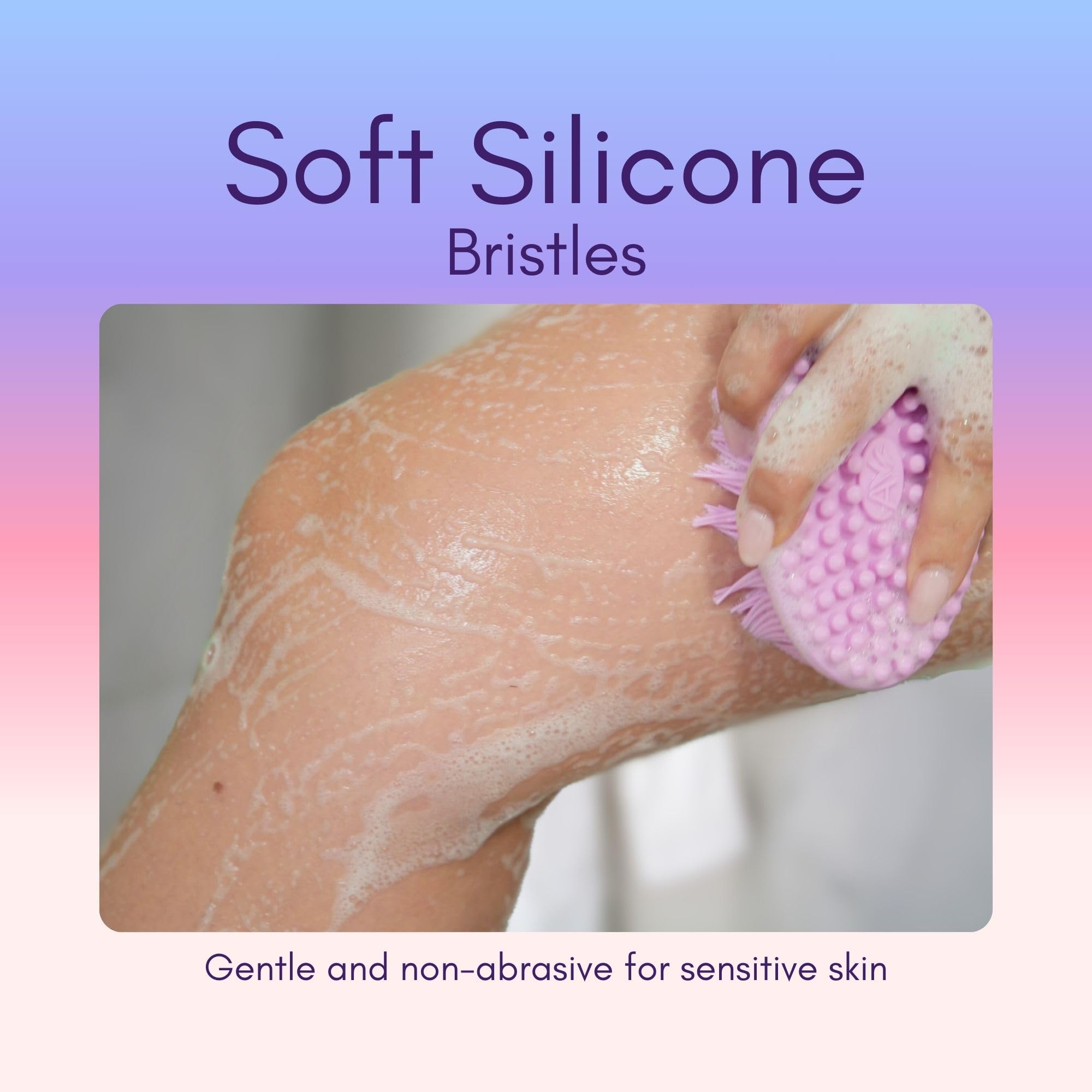 Avilana Silicone Body Scrubber – Dual-Sided Exfoliator for Men & Women, Gentle Loofah Alternative, Easy-to-Clean Silicone Shower Scrubber