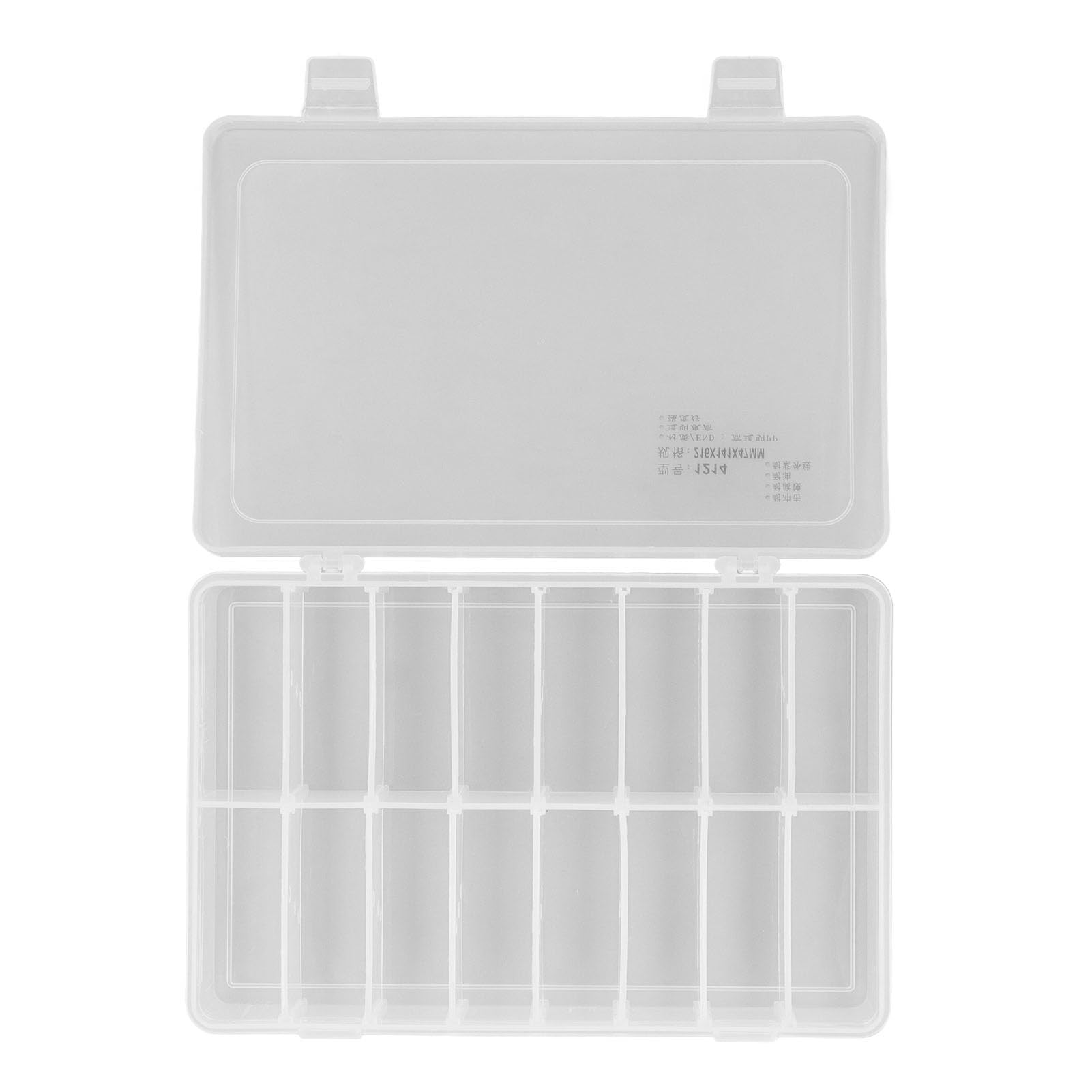 16 Compartment Organizer Box, 16 Compartment Clear Parts Box Adjustable Jewelry Organizer Container, Hooks & Hangers