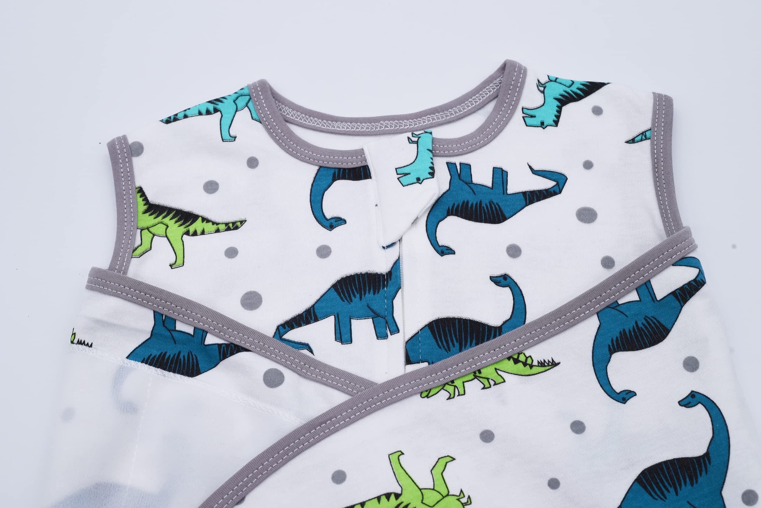 AugTwig Baby Sleepsack Swaddle 3-Way Adjustable Wearable Blanket Boy and Girl,100% Cotton,6-12 Months(Green Dinosaur)