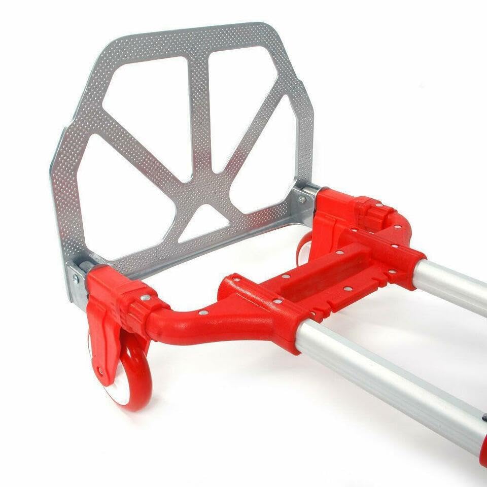 170lbs Cart Folding Dolly Truck Hand Collapsible Trolley Luggage Aluminium Red