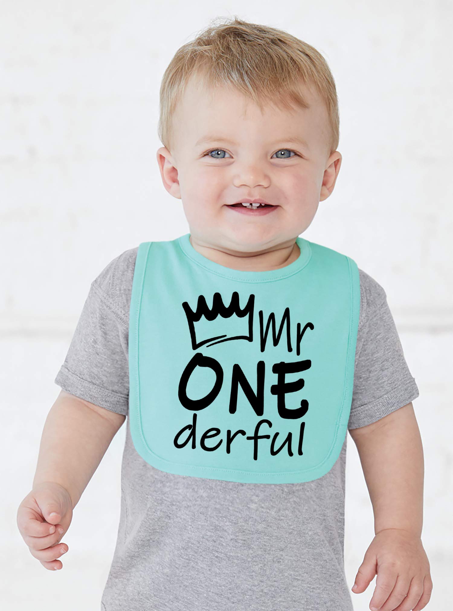 Aiden's Corner Handmade Cute Baby Boy First Birthday Smash Cake Bibs - 1st Birthday Mr Onederful Bib (White)