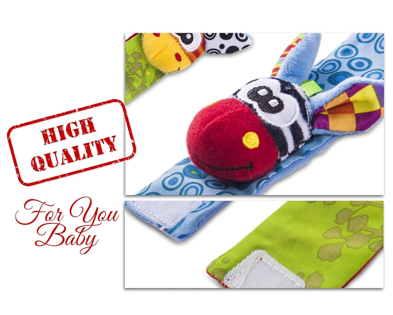 4pcs Sozzy Baby Infant Soft Toy Wrist Rattles Foots Finders Developmental