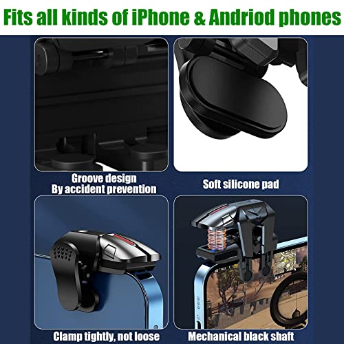 17 in 1 Universal Mobile Phone Cooler Radiator with LED Light, Cell Phone Cooling Fan Heat Sink, 2pcs L2R2 Mobile Game Controller Triggers for PUBG/Fortnite/Call of Duty w/ 12pcs Finger Gloves Sleeves