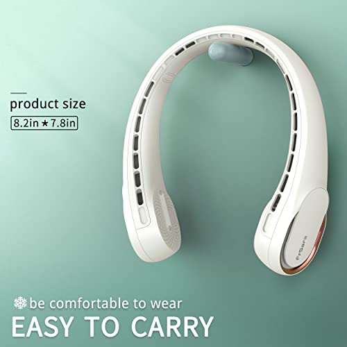 FrSara Neck Fan, Portable Fan Strong Wind, Upgraded 5200mAh, Upgraded Air Volume,360° Cooling, Quiet, No Hair Twisting, Even Air Volume On Both Sides, Non-Slip Material, Short Charging, Long Use Time