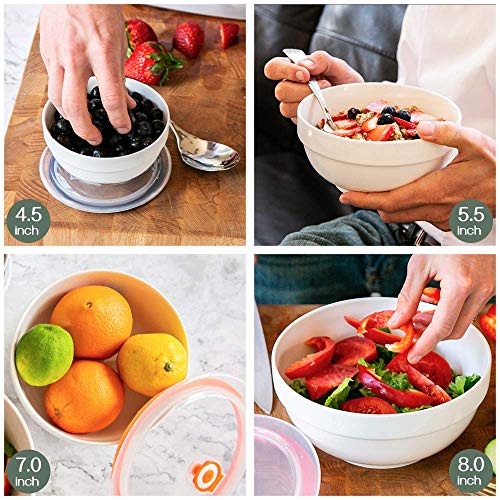 DOWAN Bundle Porcelain Serving Bowls, 64/42/22/12 Ounce