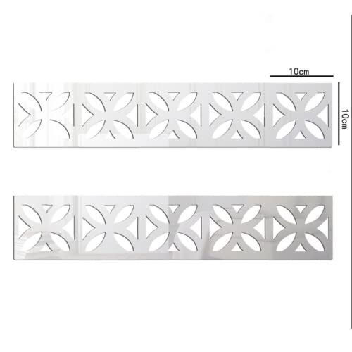 30Pcs Mirror Wall Stickers Mirror Decals Tiles Border DIY Wall Decor Sticker for Living Room Home Background Bathroom