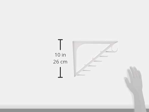 Amazon Basics Closet Bracket with Extra Diagonal Storage - Large(15.5x9.8x2.2)White, 2-Pack