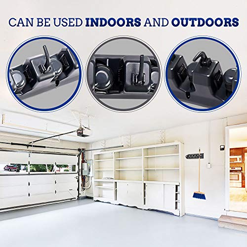Alpine Mop And Broom Holder Wall Mount β Durable Holders For Garden Tools Broom Rake Gripper With 5 Slots & 6 Hooks - A Home Organization Must Haves