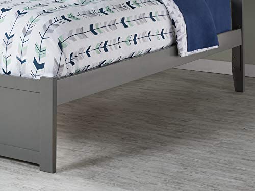 AFI Concord Queen Platform Bed with Footboard and Twin Extra Long Trundle in Grey
