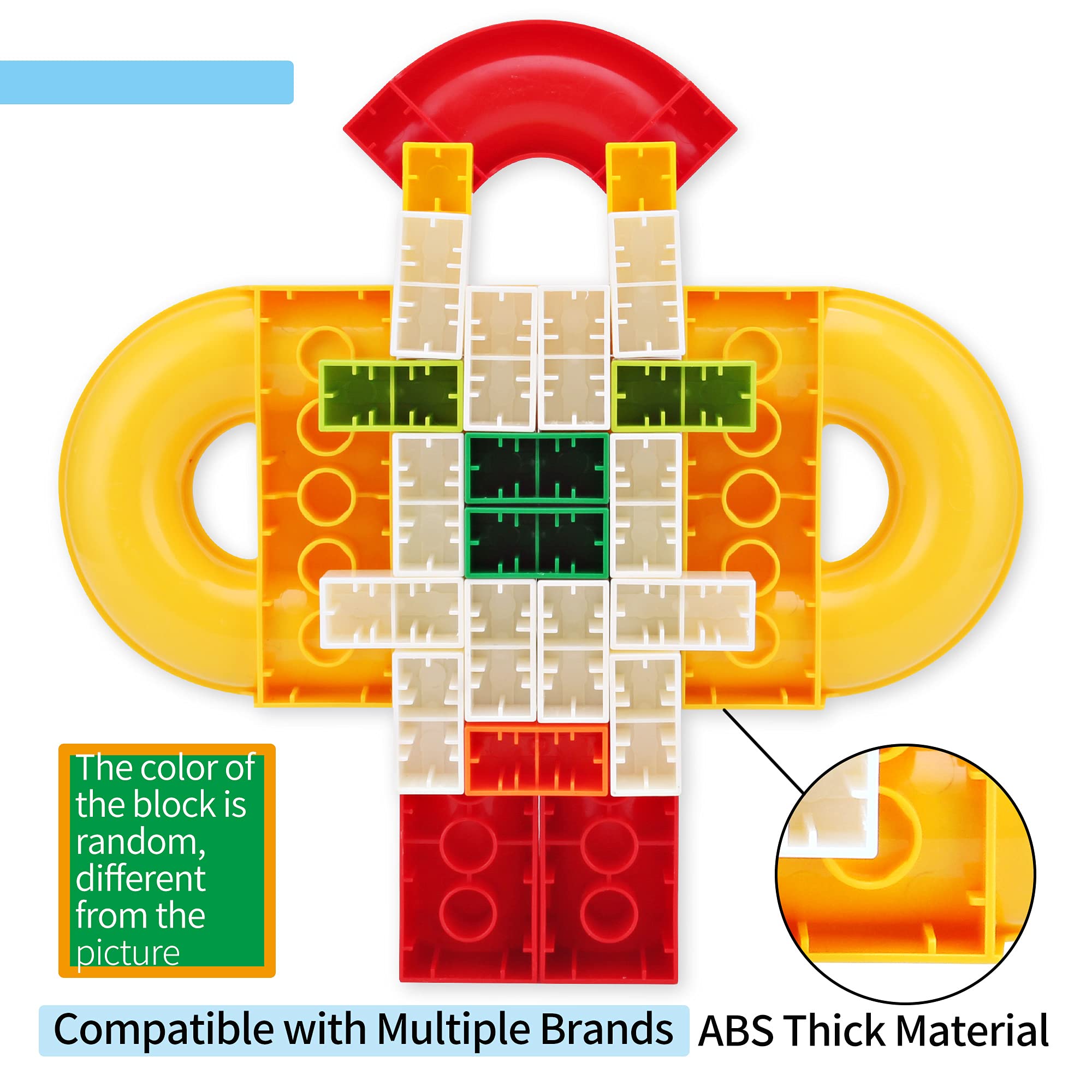 162 PCS Marble Run Building Blocks with 6 Balls Classic Big Blocks STEM Toy Kids Puzzle Compatible with All Major Brands Bricks Set, Ramps, Funnels for Boys Girls Age 4 5 6 7 8+