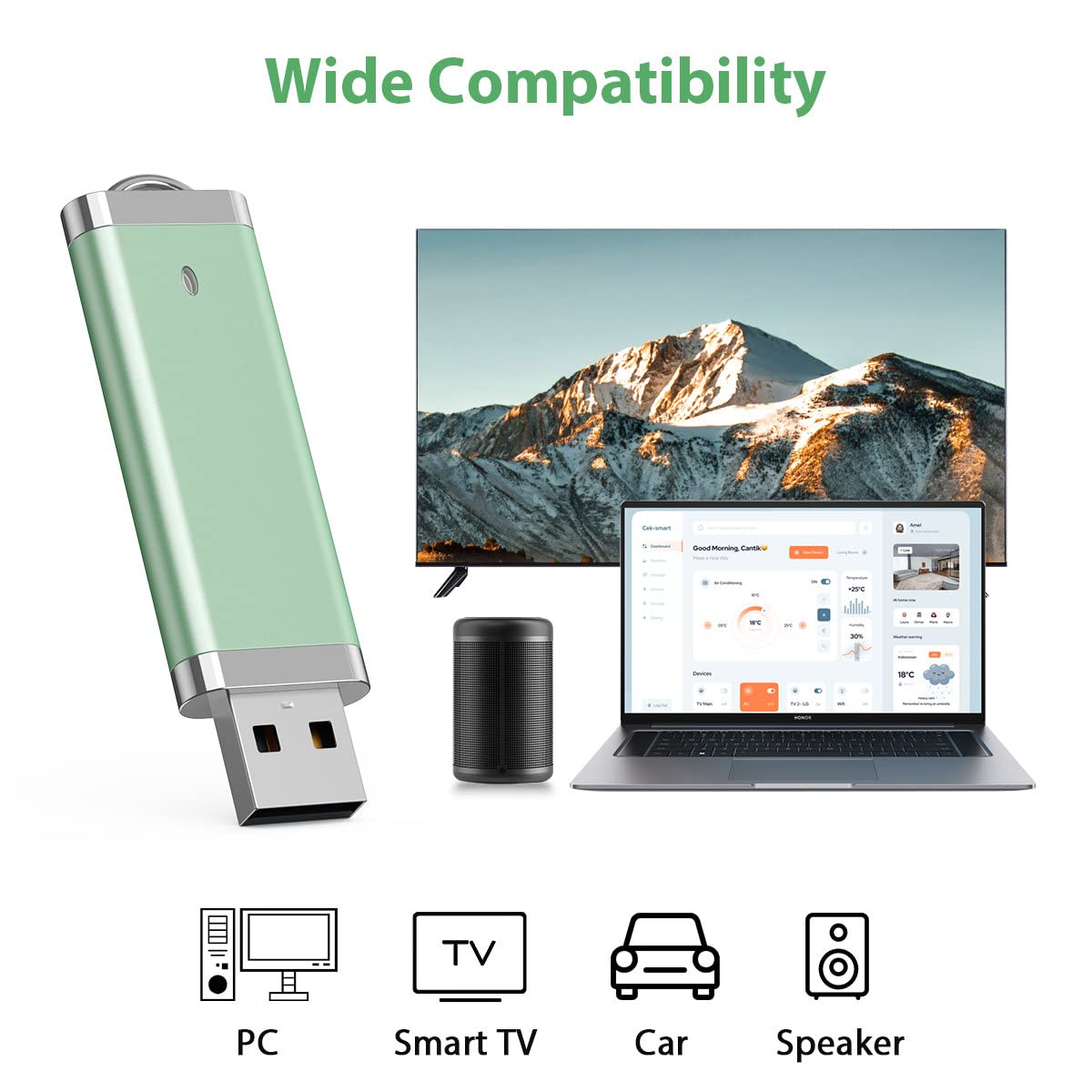 Aiibe 2GB 2G USB Flash Drive 5 Pack USB 2.0 Memory Stick Thumb Drives 2GB (5 Mixed Colors: Blue Green Yellow Pink Purple)