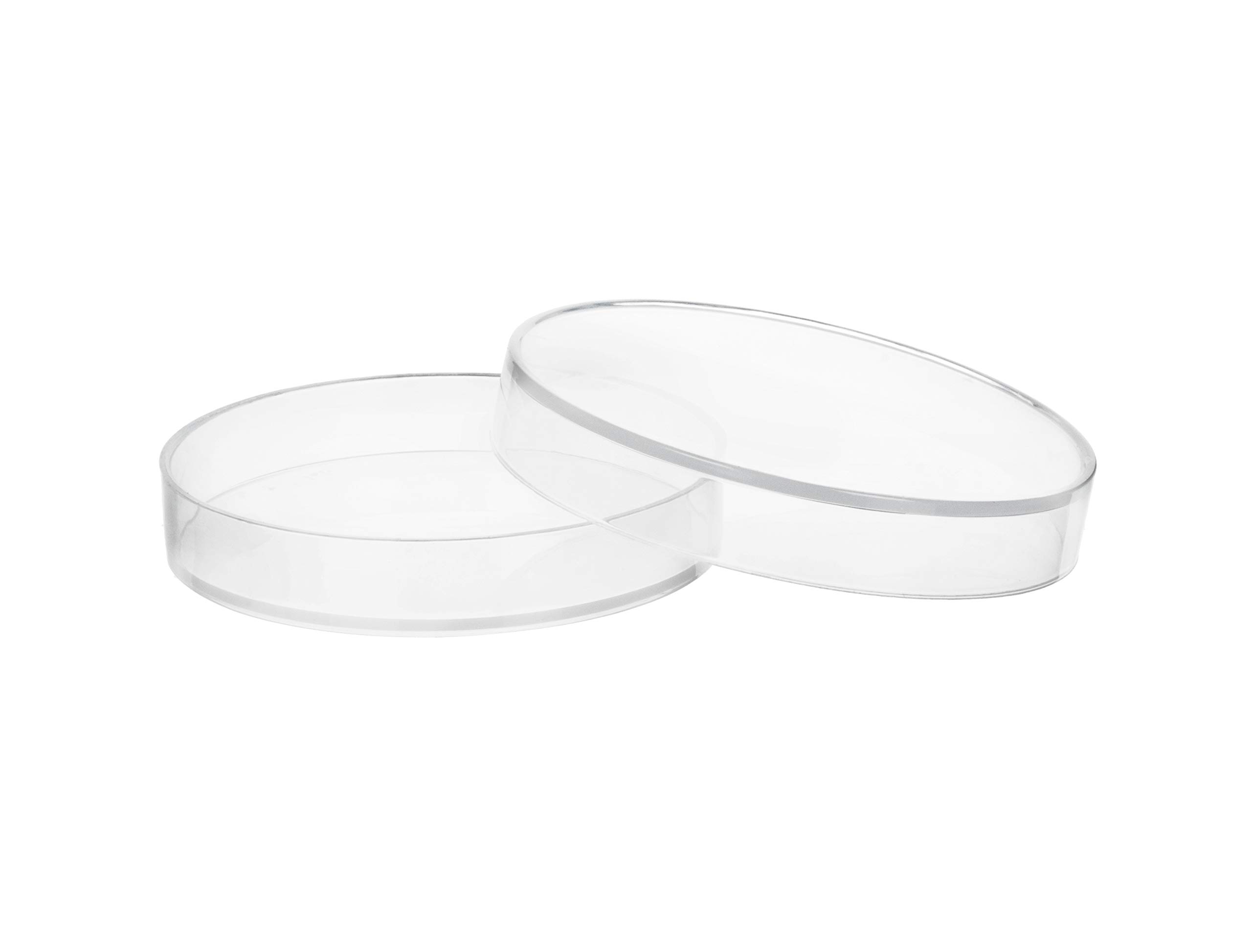 12PK Plastic Petri Dishes with Lids - 2.9" Diameter, 0.5" Depth - Molded in Polypropylene - Reusable, Autoclavable - Translucent - Eisco Labs