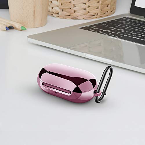 Aiiko Case for Galaxy Buds/Galaxy Buds+Plus 2020,Plated TPU Shockproof Protective Case Cover with Keychain and Carrying Box Accessories Compatible Samsung Galaxy Buds(Support Wireless Charging) (Pink)