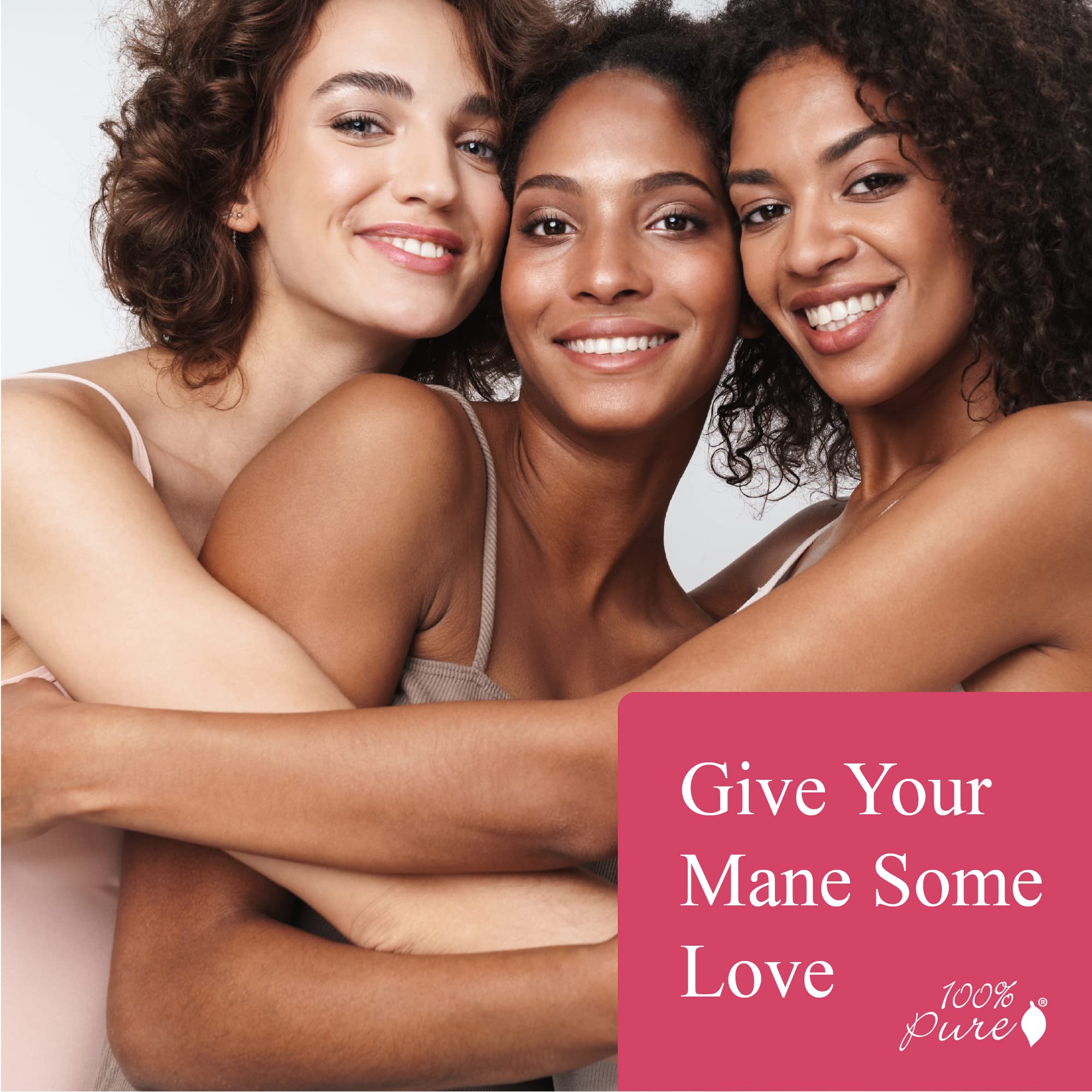 100% PURE Glossy Locks Grow More Shampoo Voluminous Hair Refresh Rejuvenating Blend of Vitamins & Caffeine Wash Hydrate & Restore Vibrancy - Vegan - 16 Fl Oz
