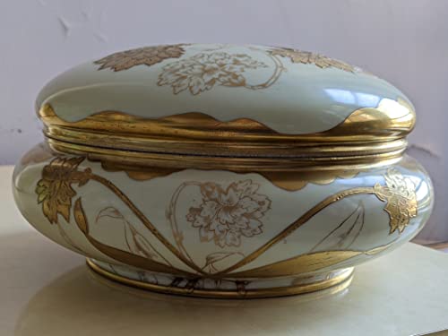 1900s Antique France Limoges Large Dresser Jewel Porcelain Box