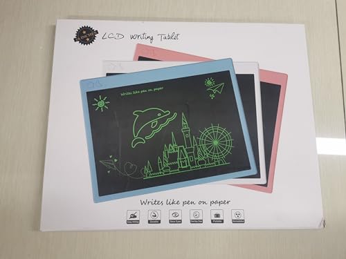 16 Inch Rechargeable LCD Writing Tablet, Erasable & Colorful Doodle Board with Eye-Protecting Large Screen, Educational Learning Toys for 3 4 5 6 7 Year Old Kids, Drawing Tablet Gift for Boys Girls