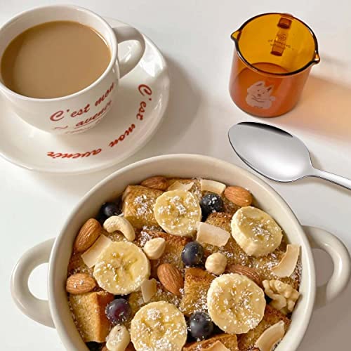36 Pieces Teaspoons Set (6.2 inch), Pleafind Spoons Silverware, Stainless Steel Tea Spoons, Small Spoons, Mirror Polished Teaspoon, Dessert Spoons for Home, Kitchen, Restaurant, Dishwasher Safe