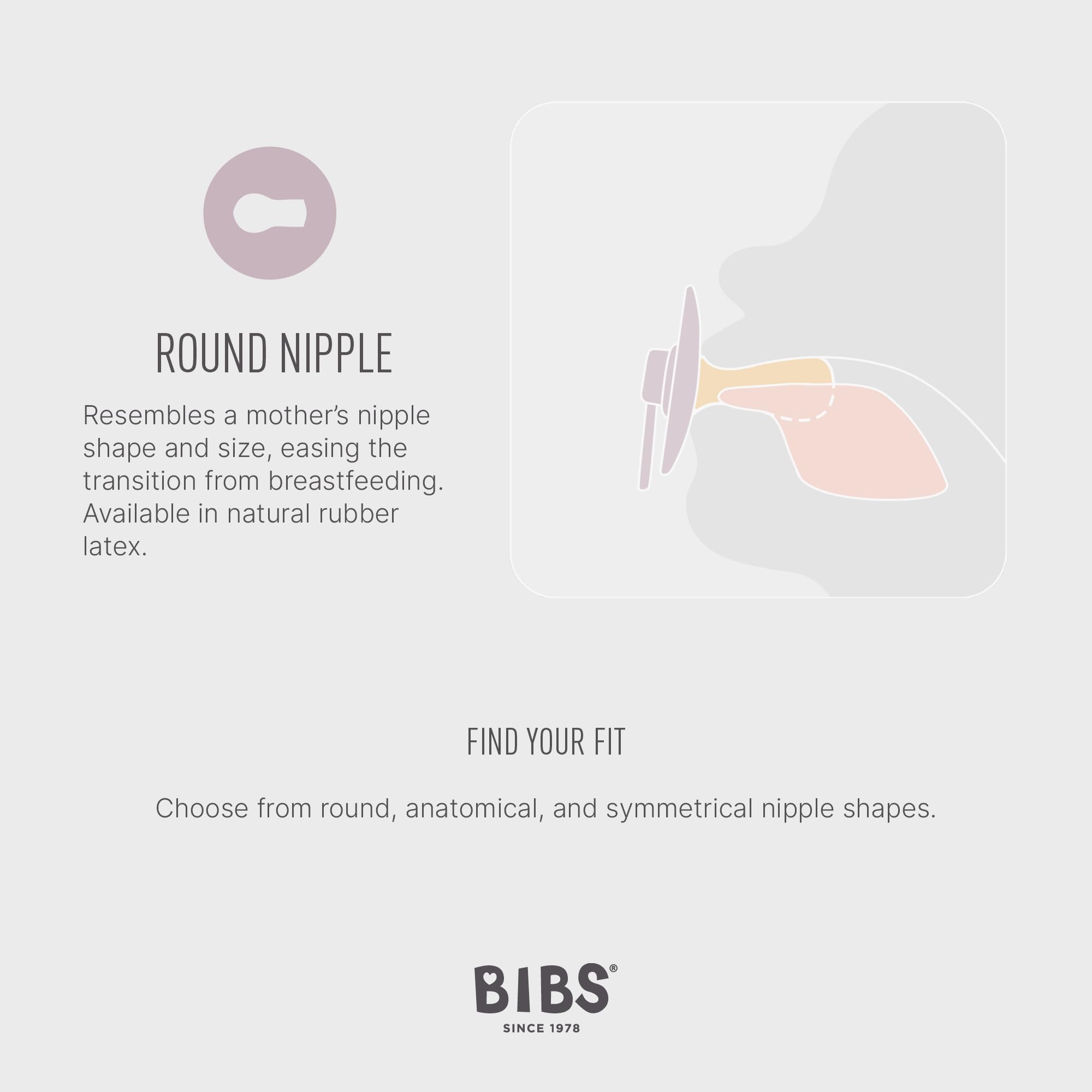 BIBS Pacifiers Colour Collection | Natural Rubber Baby Pacifier | Set of 2 BPA-Free Soothers | Made in Denmark | 18+ Months (Pack of 2) | Woodchuck/Blush