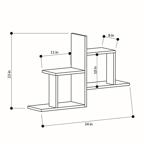 Ada Home Decor Webb Modern Anthracite Wall Shelf 22.83'' H x 33.86'' W x 7.87'' D / Wall Storage / Shelving Unit