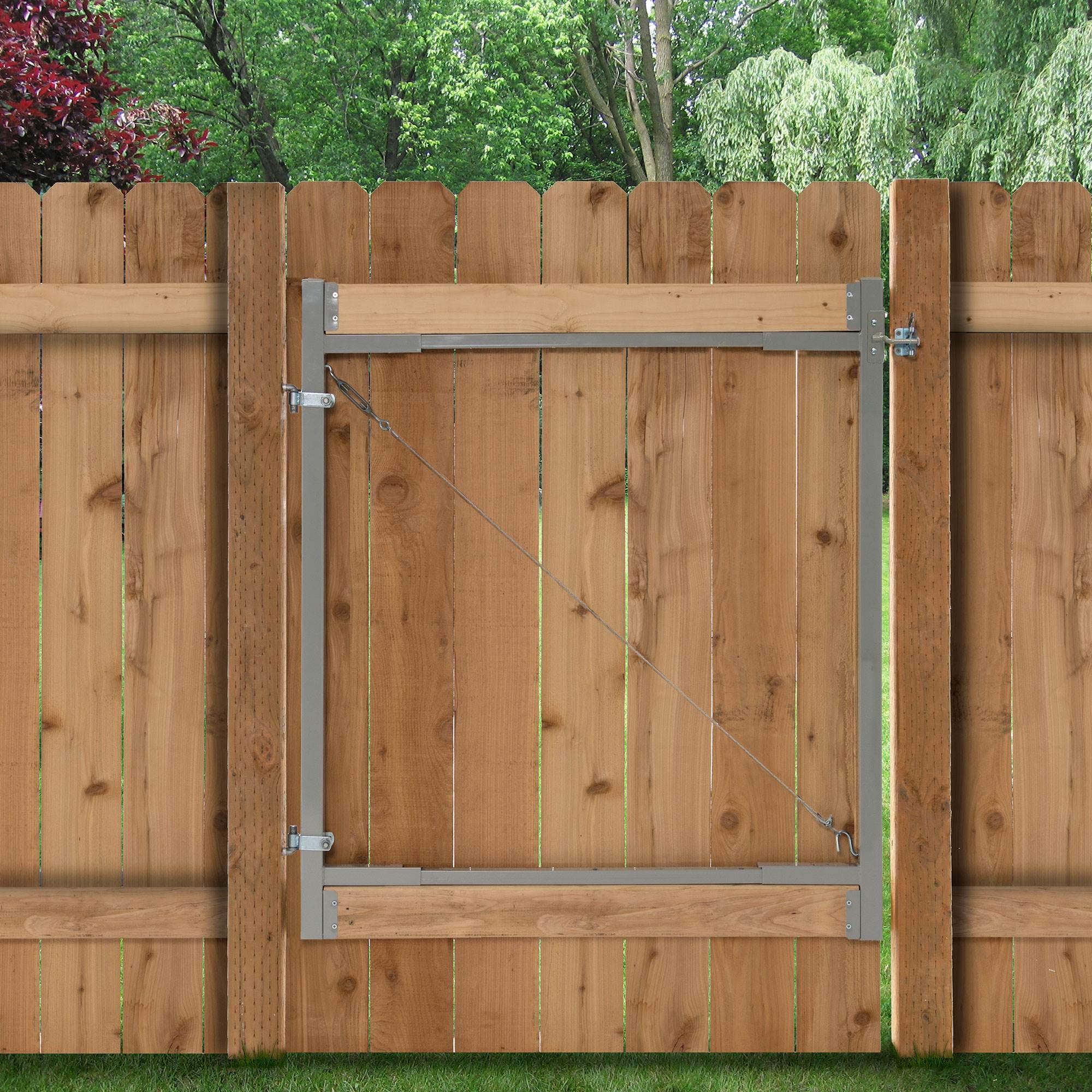 Adjust-A-Gate Steel Frame Anti Sag Impervious to Fade & Rust Adjustable Gate Building Kit with Patented Truss Cable System & Telescoping Bars, 2 Pack