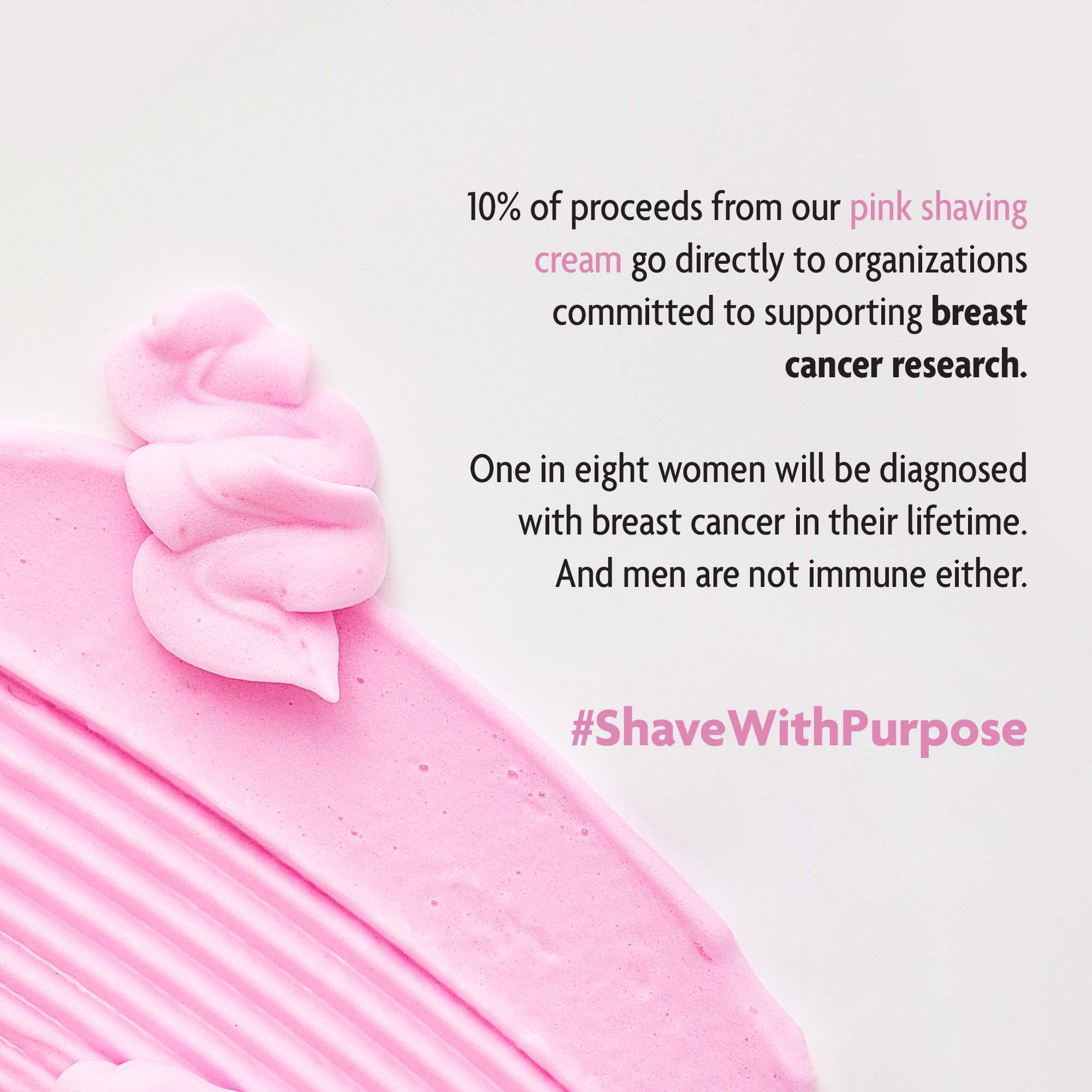 Pacific Shaving Company PINK Shaving Cream - Shave with Purpose - Safe & Natural Ingredients, Cruelty Free, Made in the USA - Pack of 2 (7 oz each)