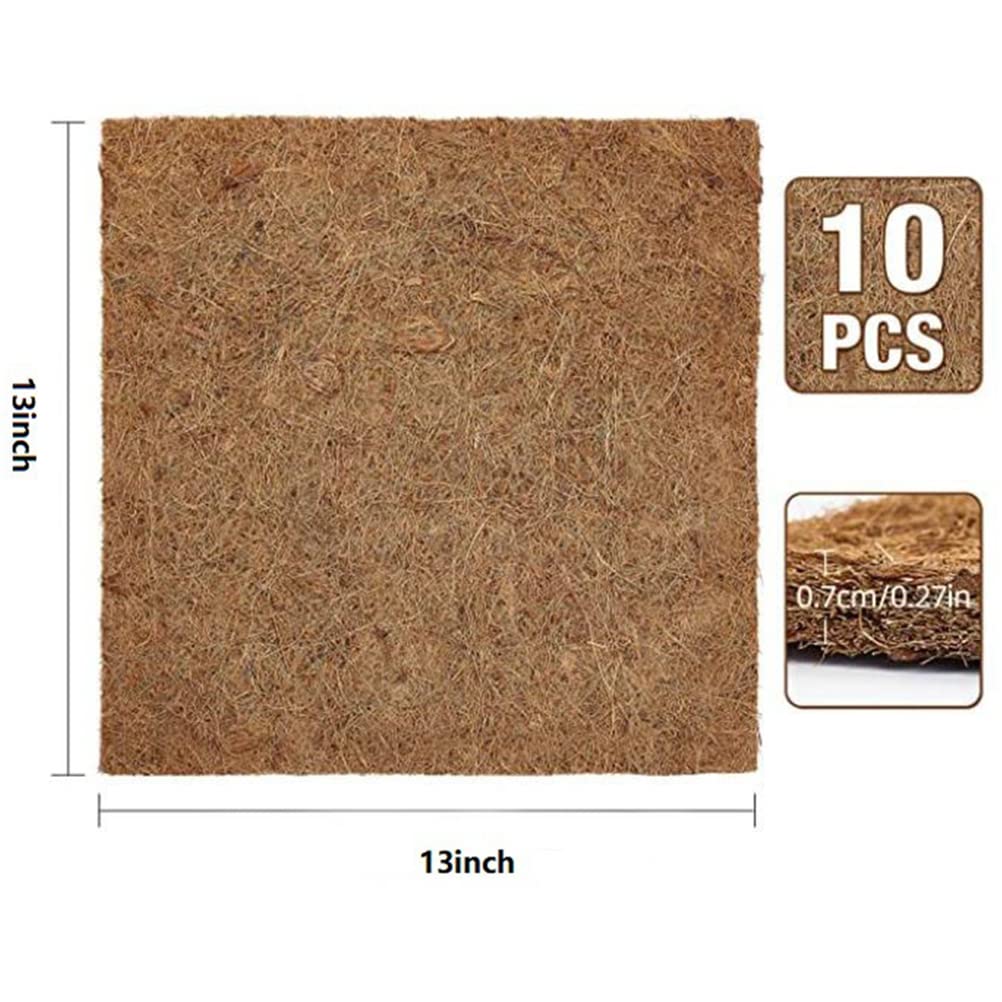 10PCS Natural Chicken Nest Cushion Washable Chicken Nesting Pads Bed Coconut Fiber Cushion Chicken Nest Box Cushion Poultry Bedding Nest Liner 13"x 13" Reusable