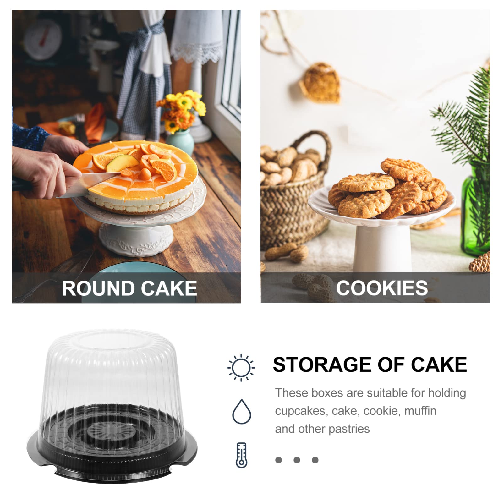 10Pcs cake box cookies container Cake transporter holder pound cake cheesecake holder cake carriers for transport mini cake containers with lids muffin Dessert the pet shipping box