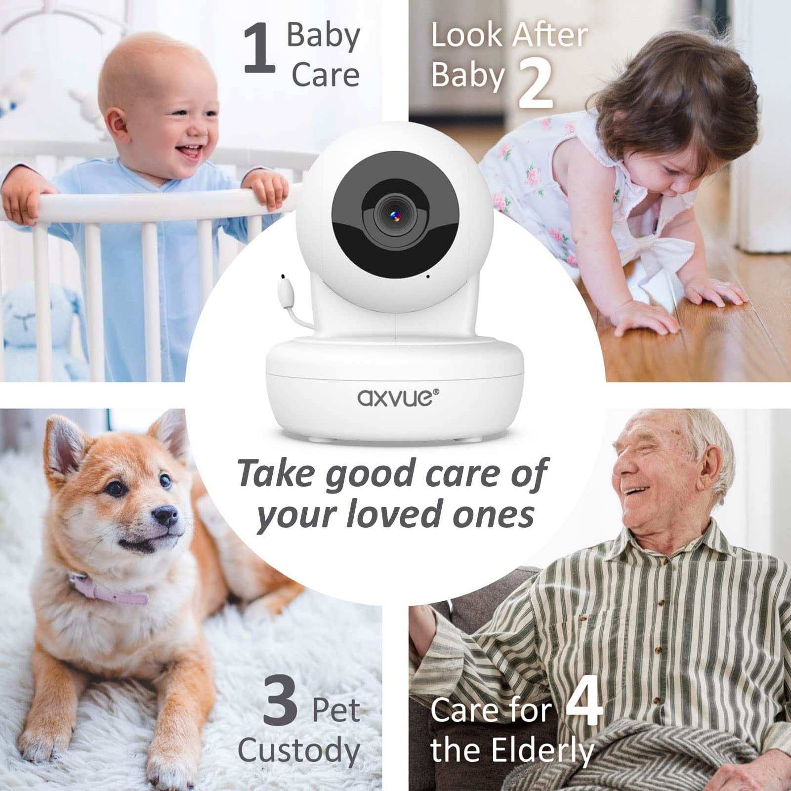 AXVUE Video Baby Monitor with 4.3" LCD Screen (High Resolution) and Remote Pan-Tilt-Zoom Camera Infrared Night Vision Extended Battery Long Range 1,000 feet