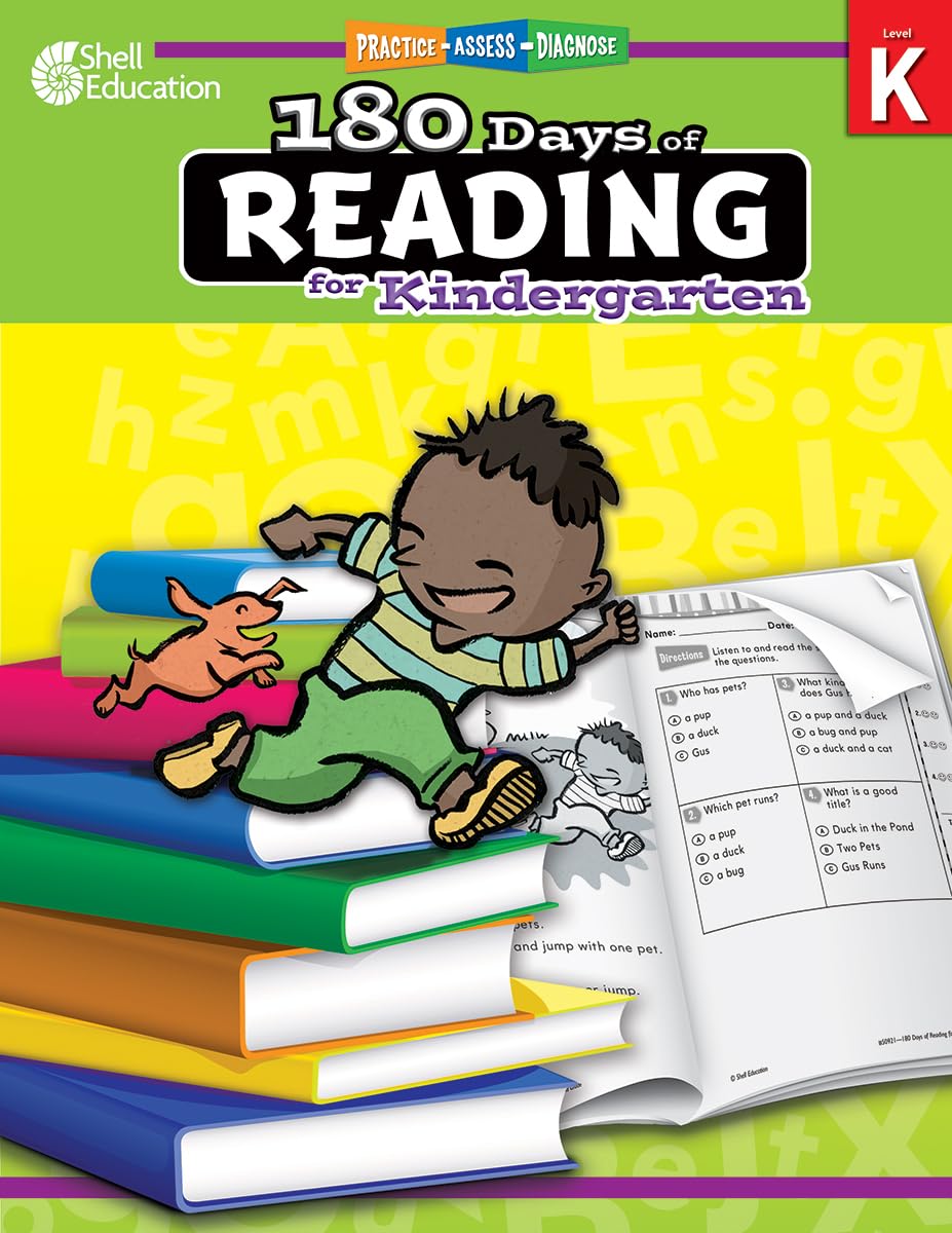 180 Days™: Reading for Kindergarten Practice Workbook for Classroom and Home, Cool and Fun Practice Created by Teachers (180 Days of Practice)