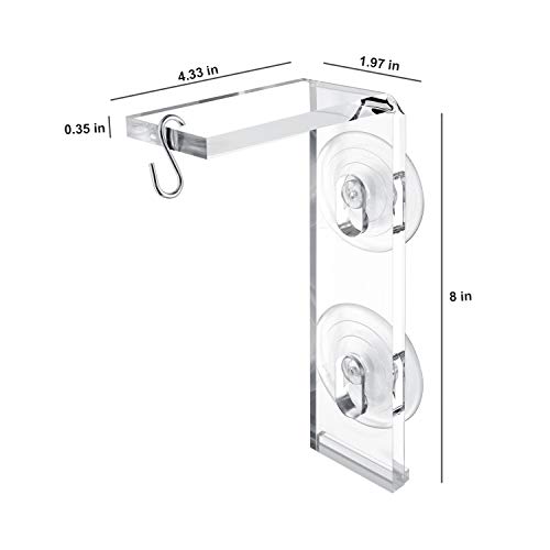 2-Pack Suction Cup Window Hanger β Hang Plants Indoors or Outdoors, Convenient Window Hanger for Bird Feeders,, Ornaments and Wind Chimes - Strong Suction Cups, Made From Weather-Resistant Acrylic
