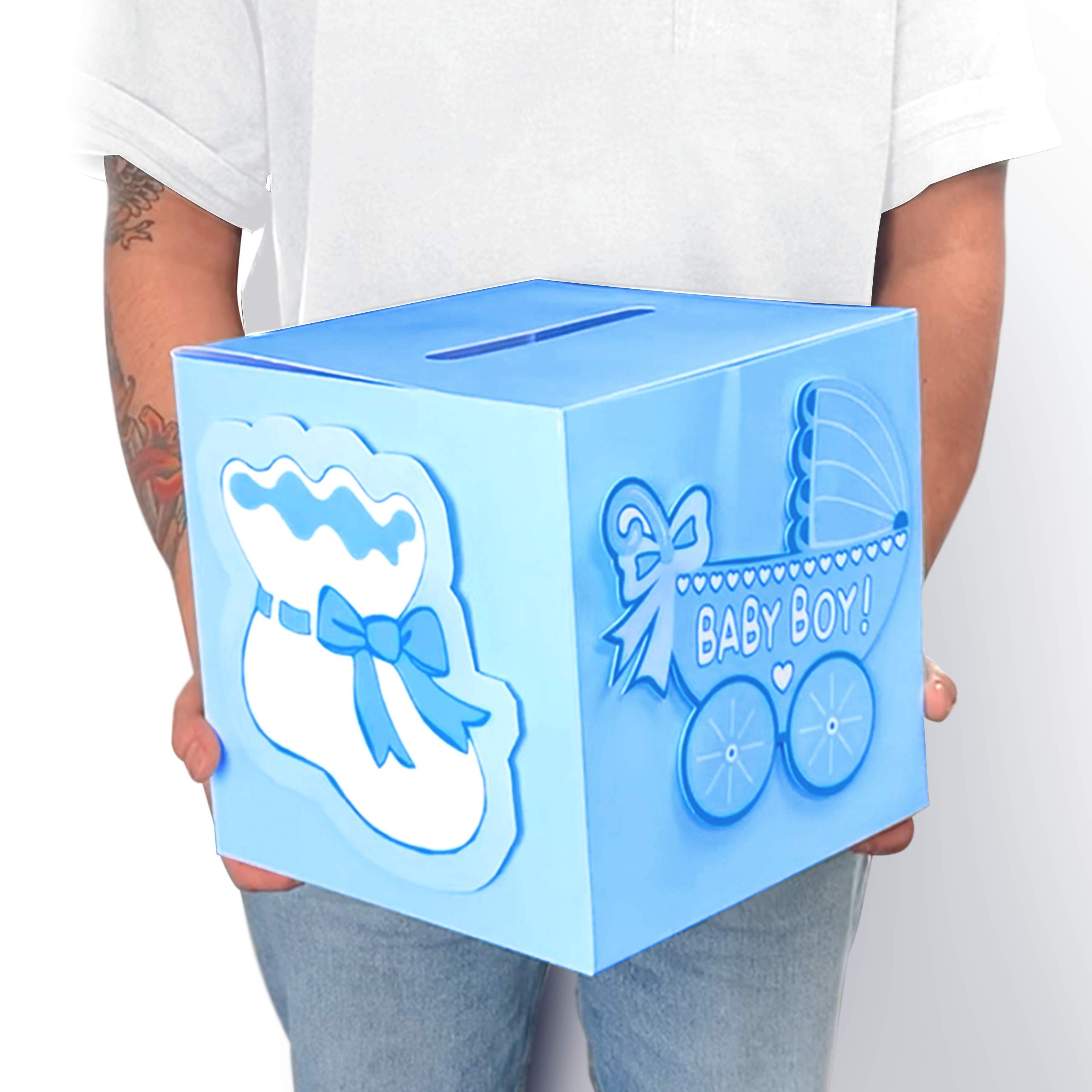 Adorox 3D Version Baby Shower Wishing Well Card Box Decoration (Boy)