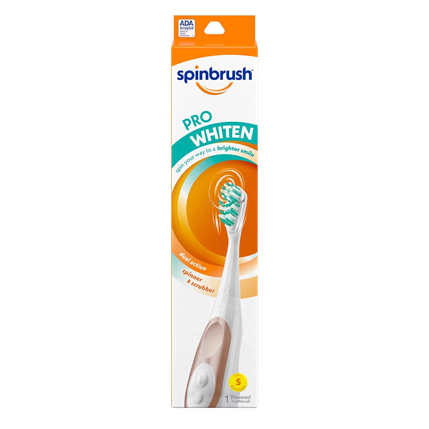 4 Pack: Arm and Hammer Spinbrush Pro Whitening Soft, Colors May Vary