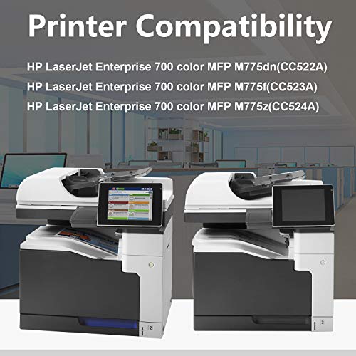 4-Pack (BK+C+M+Y) 651A | CE340A CE341A CE342A CE343A Remanufactured Toner Cartridge Replacement for HP Laserjet Enterprise 700 Color MFP M775dn M775z M775f Printer Ink Cartridge