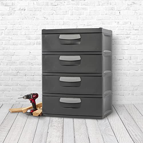 4 Drawer Unit Plastic (Color : Flat Gray)