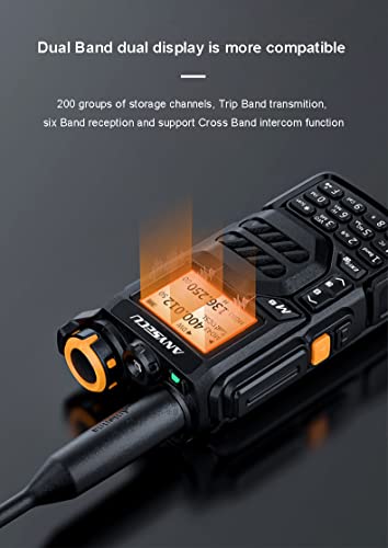 ANYSECU UV-K5 200Ch 5W Air Band Walkie Talkie UHF VHF DTMF FM Scrambler NOAA Weather