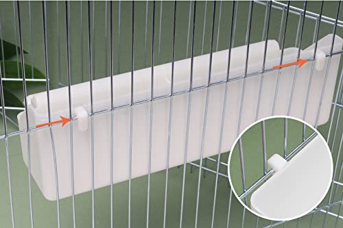 2X Small Bird Feeder Double Dish Pet Bird Water Feeder Cup with Standing Frame Plastic Seed Food Feeder for Parrotlet Sugar Glider Finches Cockatiels Parakeets Cage Feeder