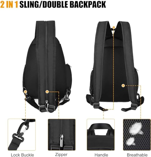 BAIGIO Camera Sling Bag Small Camera Backpack for Photographers,Water-resistant Camera Crossbody Bag Travel Caemra Backpack for DSLR SLR Mirrorless Camera