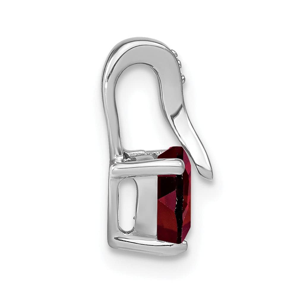 14k White Gold Garnet and Diamond Heart Pendant GLD-AZ-PM7009-GA-001-WA