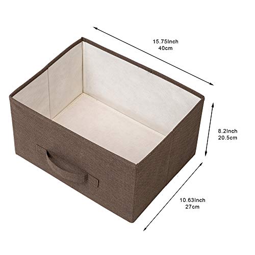 4-Tier Dresser Tower, Fabric Drawer Organizer with 4 Easy Pull Drawers with Metal Frame,Wooden Tabletop for Living Room (Brown)