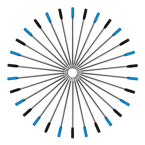 4.5” Replaceable Ballpoint Pen Refills, 30 Pack Smooth Writing Ballpoint Refills for Cross Style Pen (Black and Blue Ink Refills)