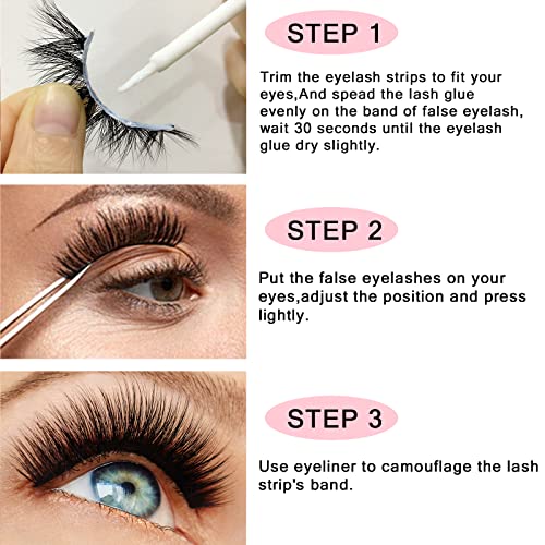 CMNRO Lash Glue Eyelash Glue Waterproof Eyelash Glue for False Lashes Super Strong Hold Eyelash Adhesive Latex-Free Suitable for Sensitive Eyes 0.176oz Clear2