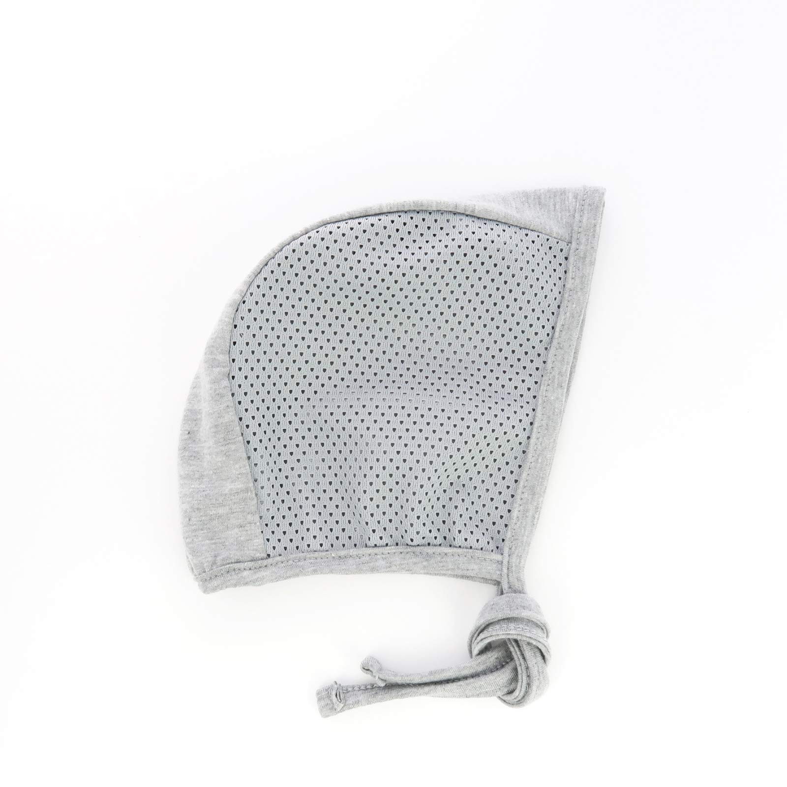 JELLYTREE Baby Hat Bonnet Summer Mesh Breathable Soft Toddler Boys Fashion Caps Baby Hearing Aid Hat Infant Beanies, Grey+Navy_L