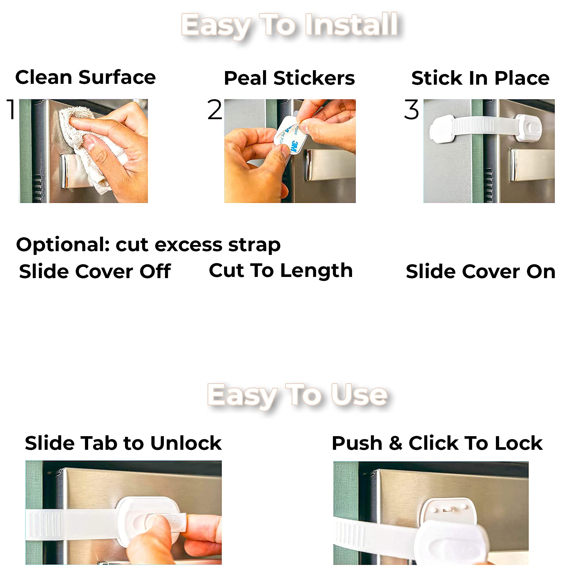 Child Proofing Kit: Baby Proof Set 75 Pieces Magnetic Cabinet Locks Outlet Covers Flexible Adhesive Corner Edge Guards Adjustable Size Safety Furniture Latches Kitchen Cupboards Drawers Cabinets Doors