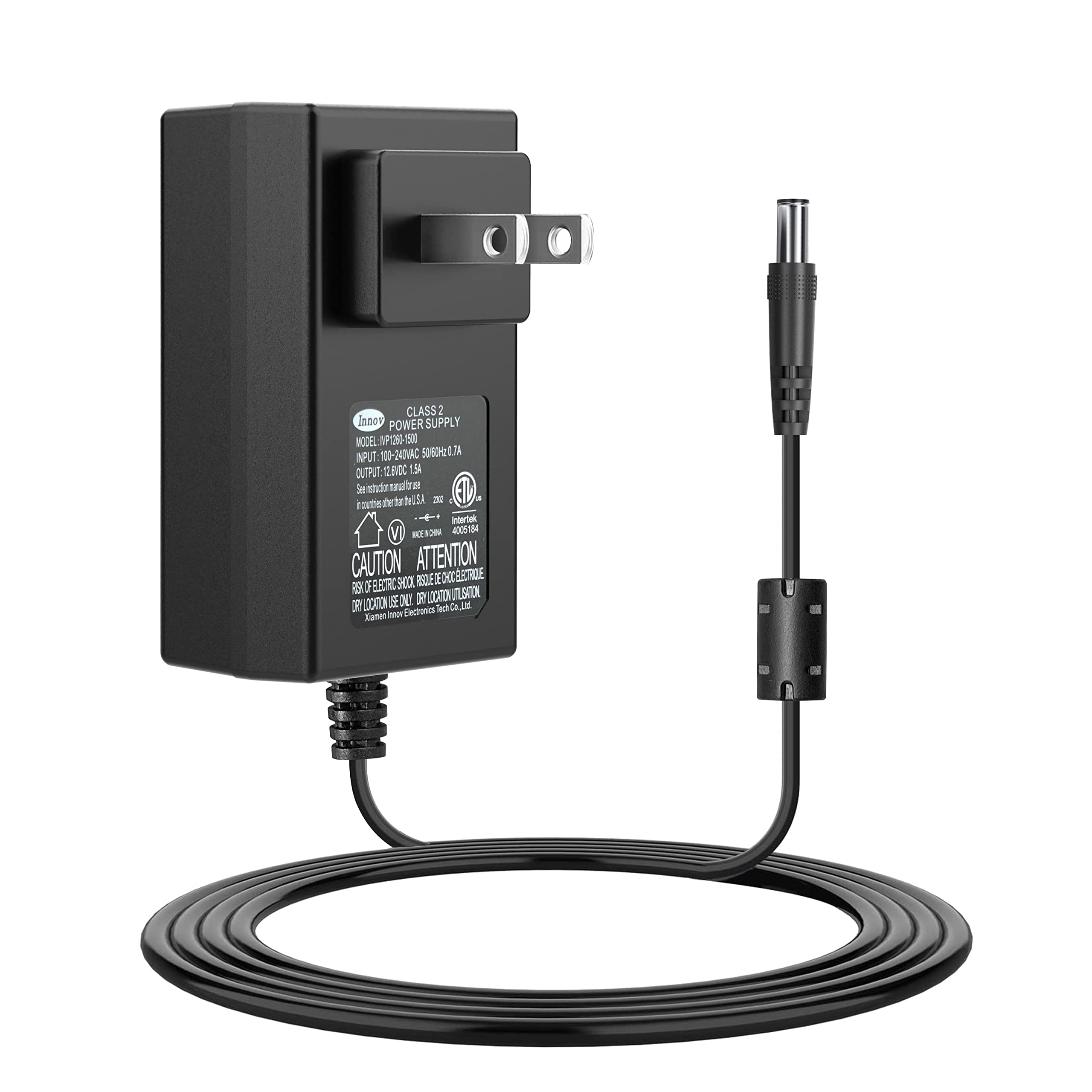12.6V 1.5A AC/DC Power Supply Adapter Charger,Adapter Power Cord Compatible with Snailax,Nekteck,Comfier Cordless Neck/Back(CF-6006C,CF-1902C),71 Inches Charging Power Cable