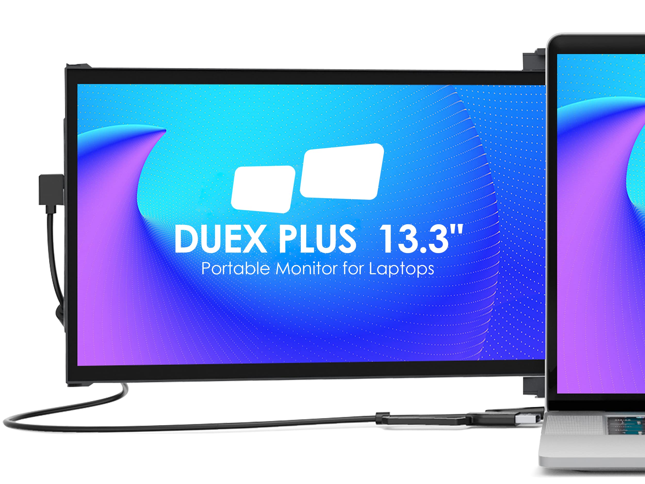 New Mobile Pixels Duex Plus Portable Monitor, 13.3" Full HD 1080P IPS Dual Laptop Monitor, USB C/USB A Plug and Play Portable Display,Windows,Mac,Android,Switch Compatible